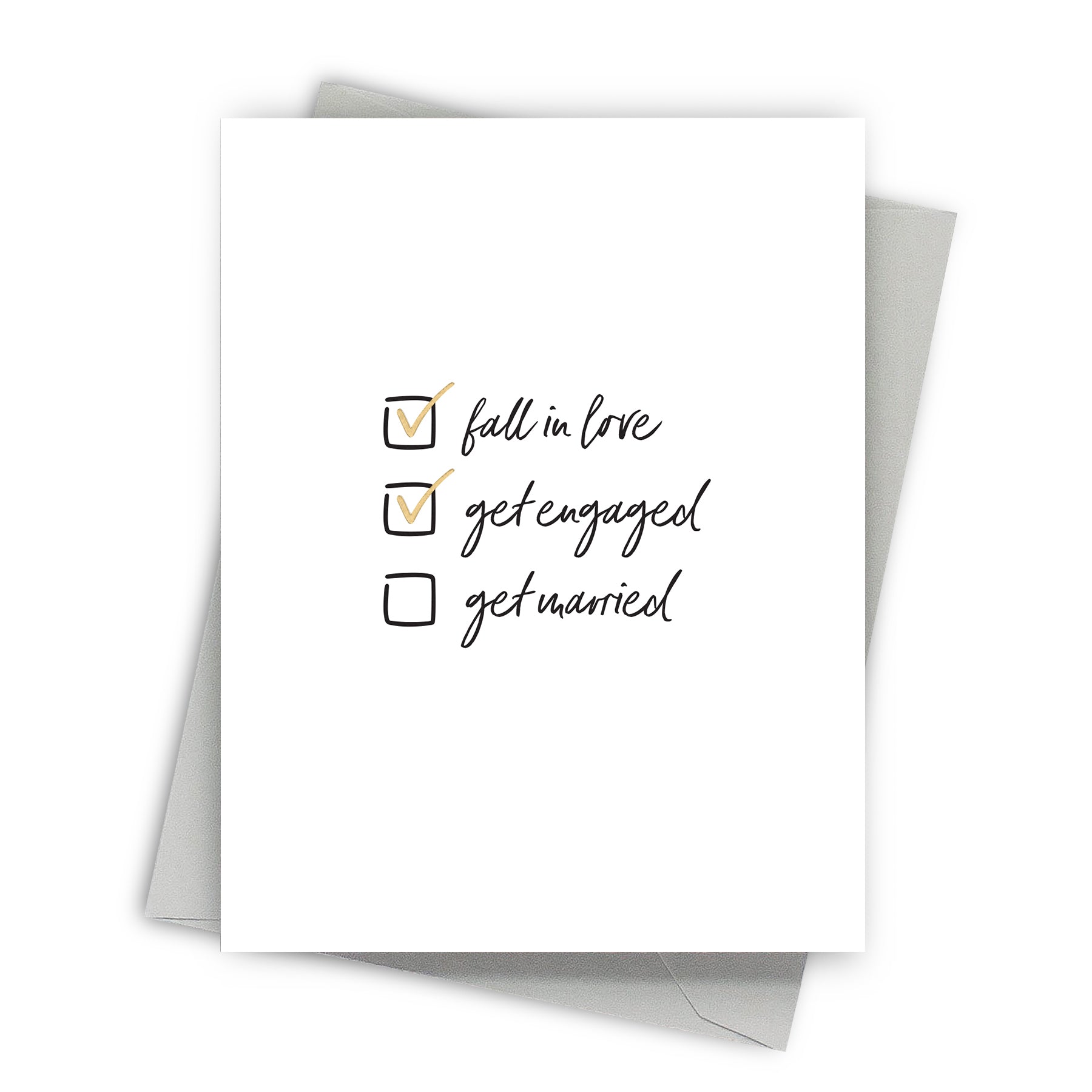 Love Checklist Engagement Card